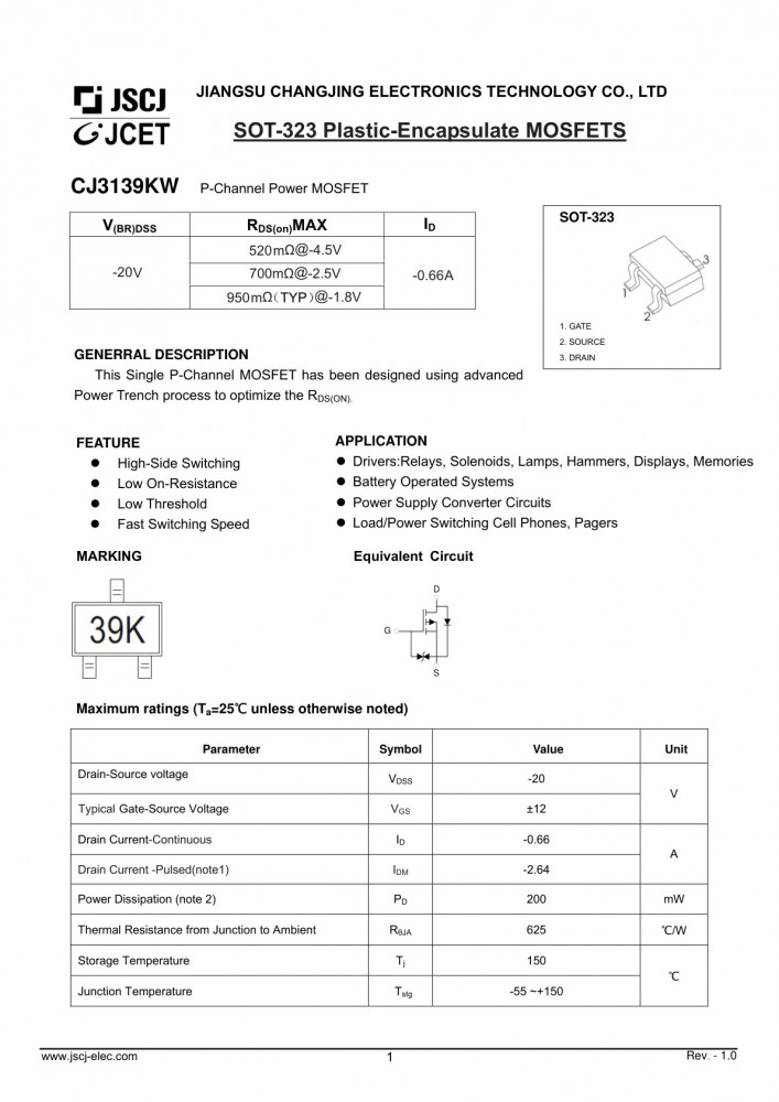 CJ3139KW datasheet page 1
