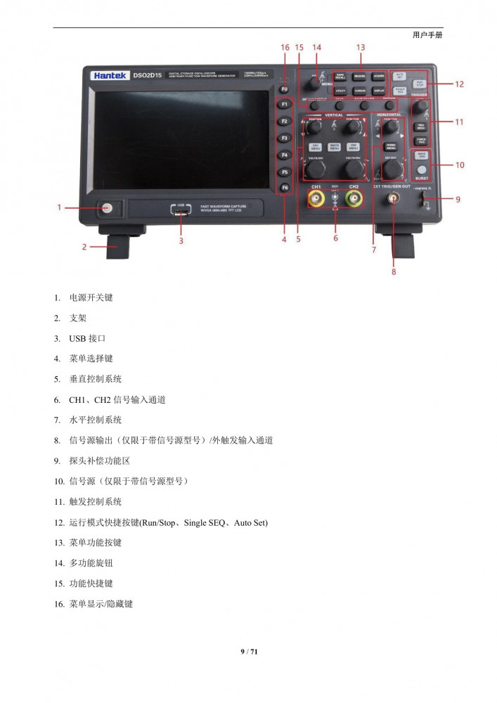 Hantek DS02000 manual page 9