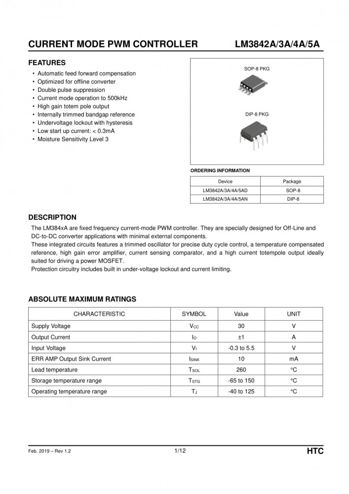 LM3842AN datasheet page 1