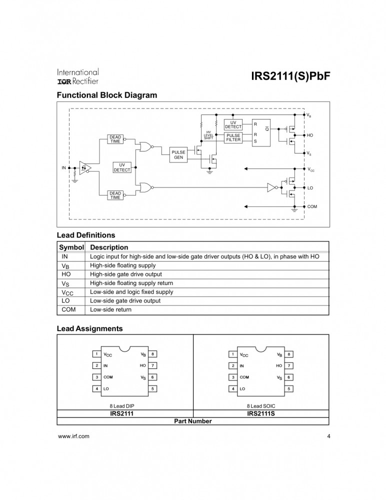 IRS2111SPBF datasheet page 4