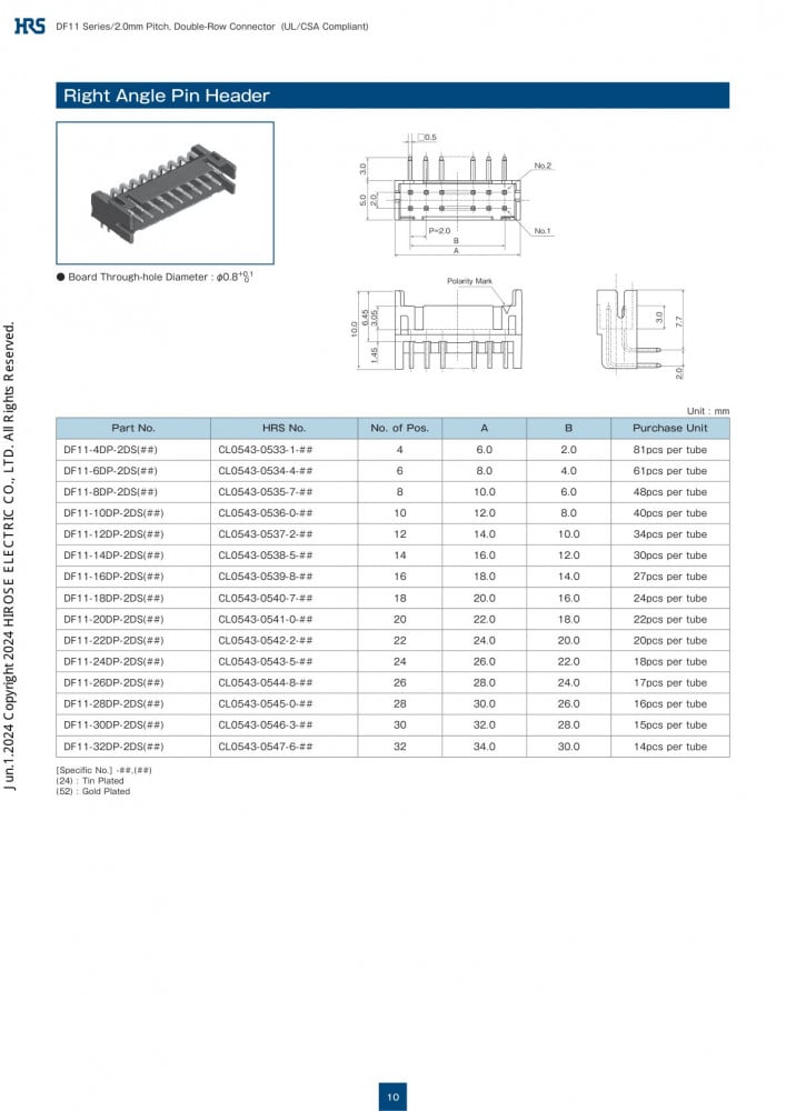 HRS DF11 datasheet page 10