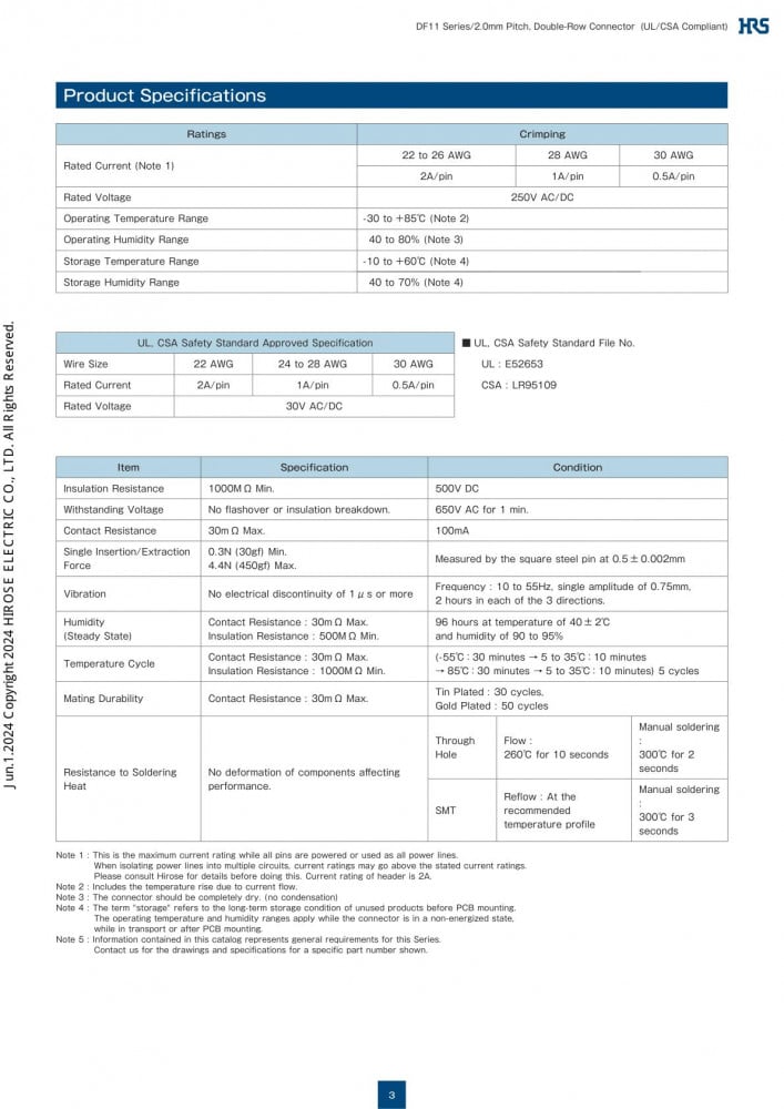 HRS DF11 datasheet page 3