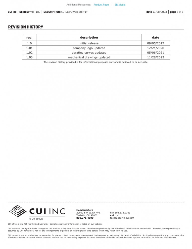 VMS-180-12 datasheet page 6