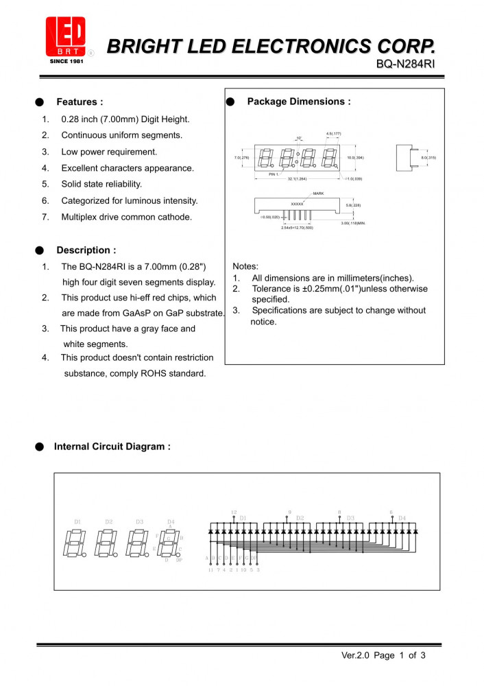 BQ-N284RI technical document page 1