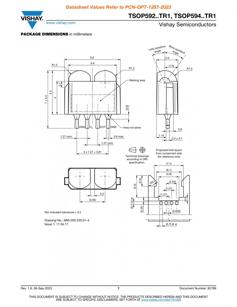 TSOP59230TR1 datasheet page 7