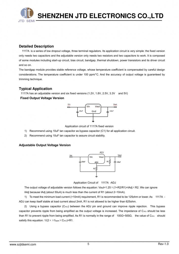 JTD 1117A datasheet page 5