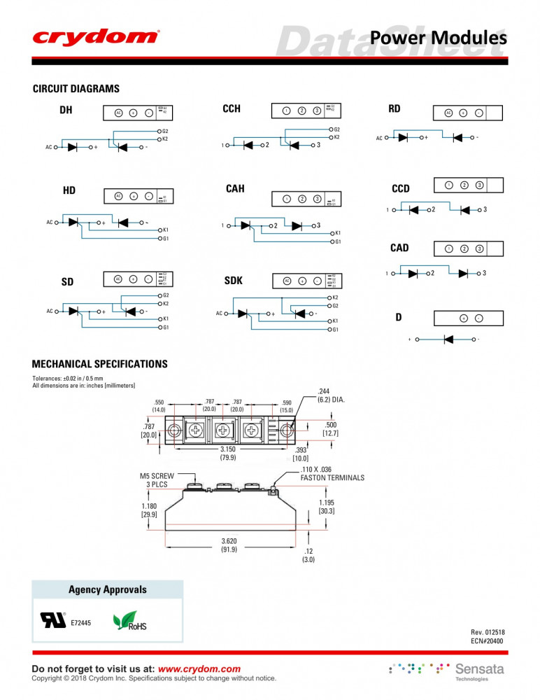 Sensata F18 Series datasheet page 2