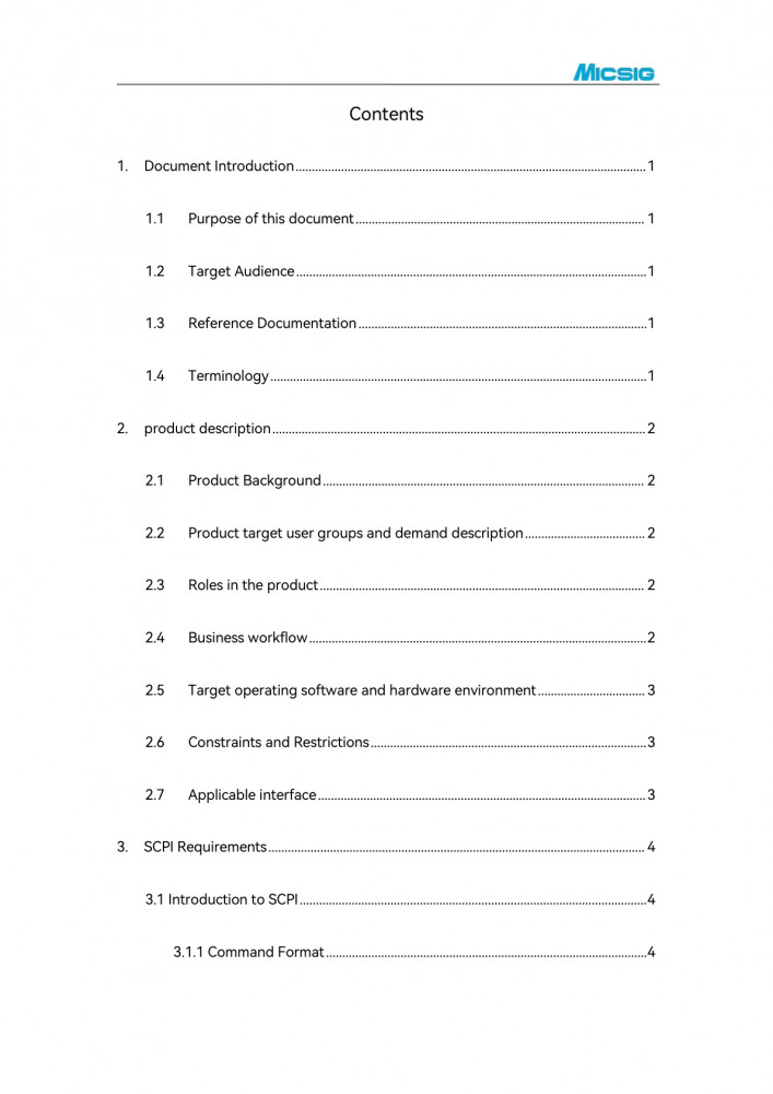 Micsig SCPI Commands Manual, page 2