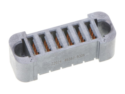 EXTreme Ten60Power Vertical Receptacle with Side Guides, 8 DC Power Circuits, Press Fit Tail