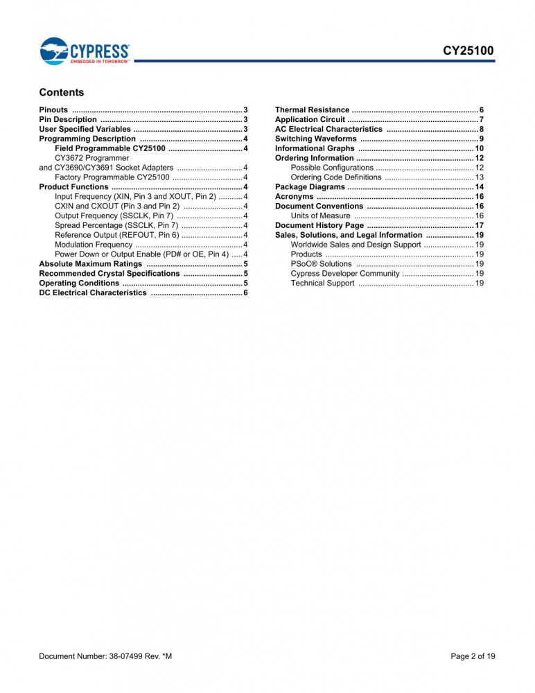 CY25100 datasheet page 2