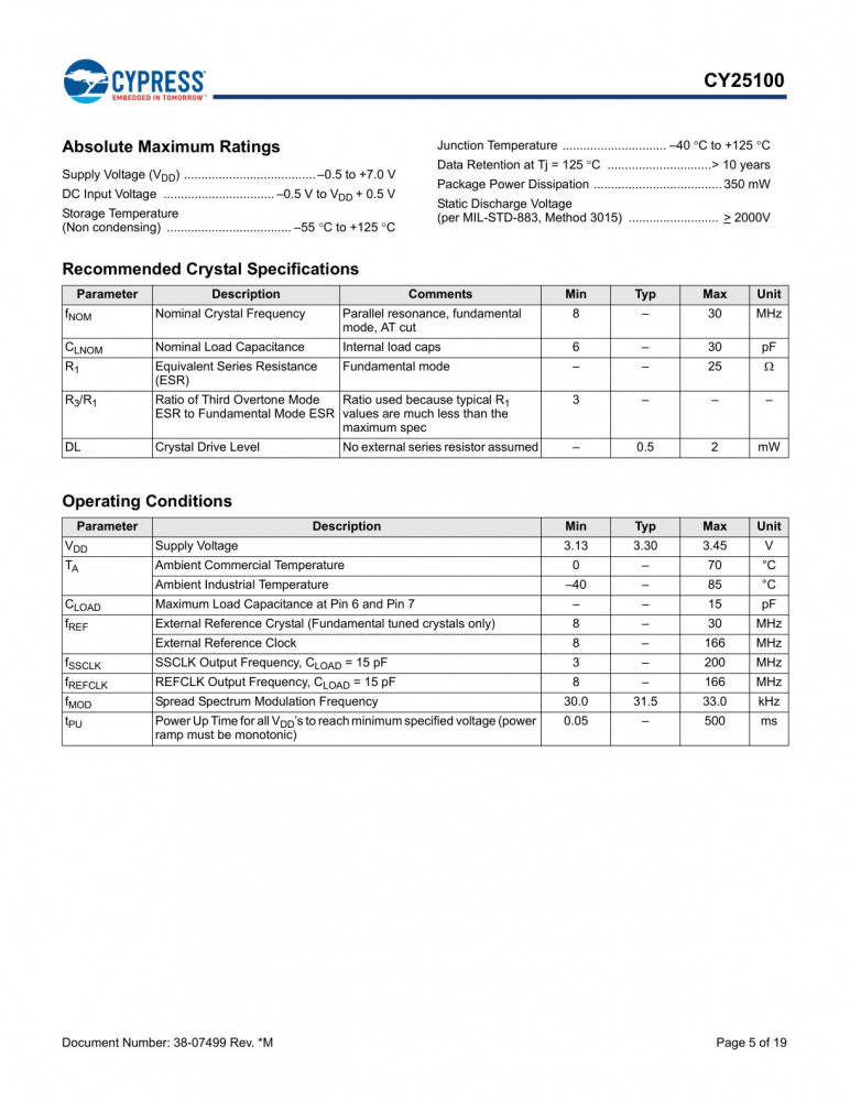 CY25100 datasheet page 5