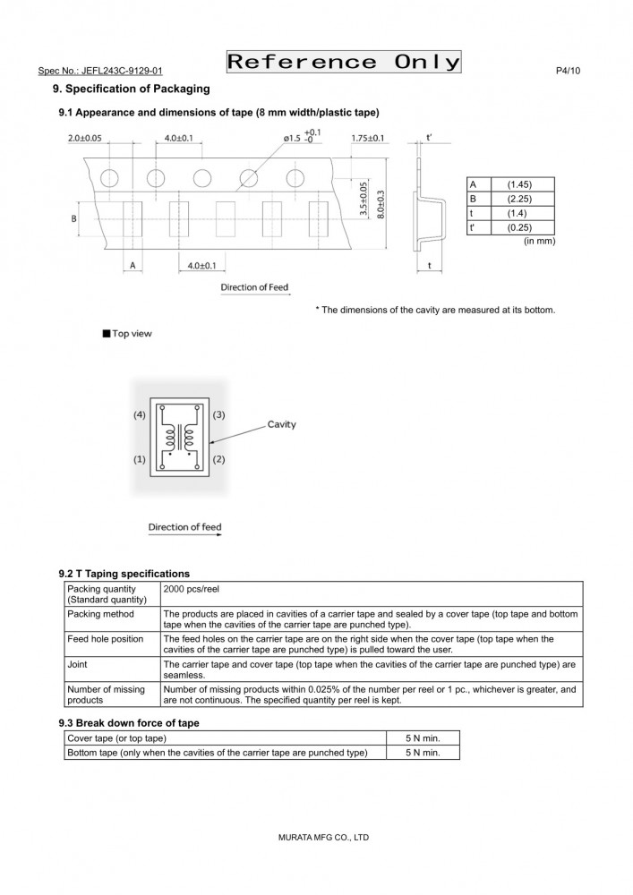DLW21SH391XQ2L reference specification page 4