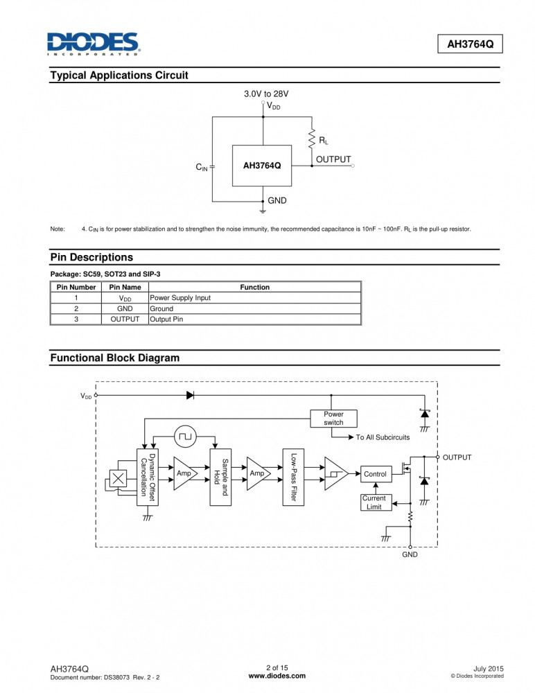 AH3764Q datasheet page 2