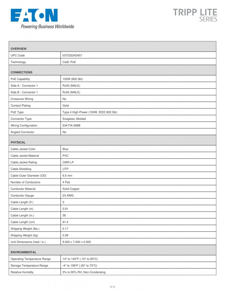 N201P-003-BL technical document page 2