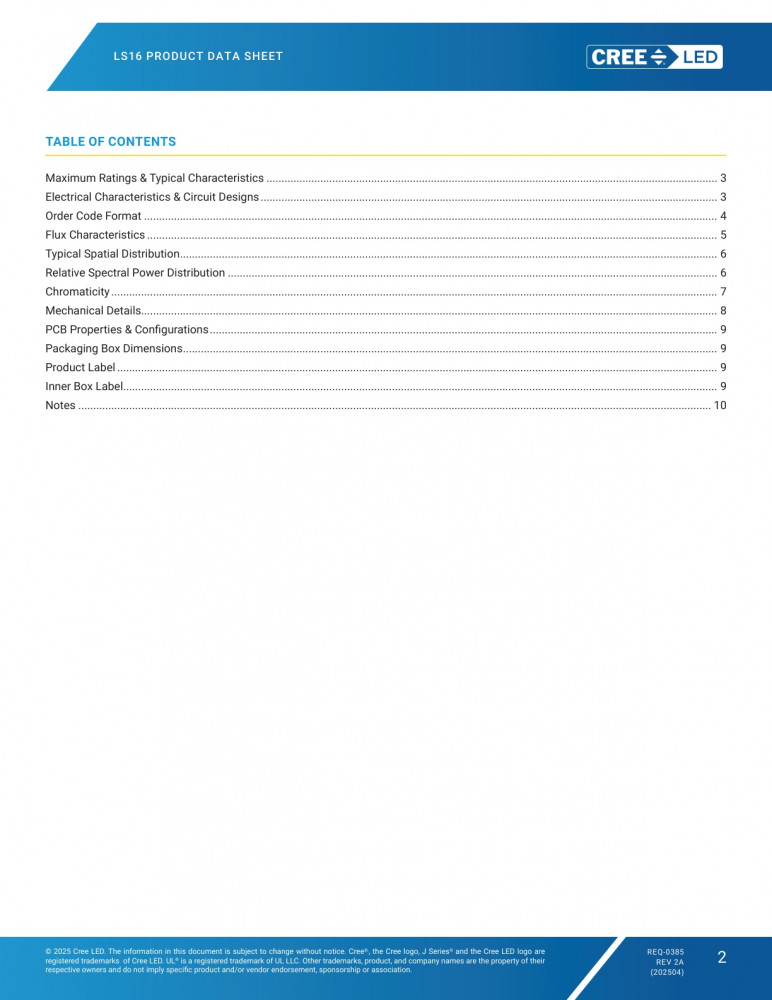 LS16 product document, page 2