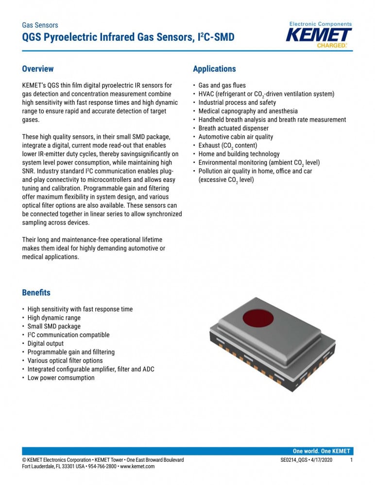 KEMET QGS documentation page 1