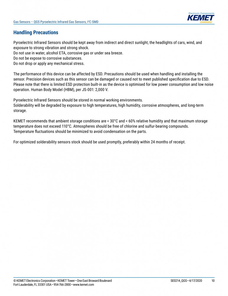 KEMET QGS documentation page 10