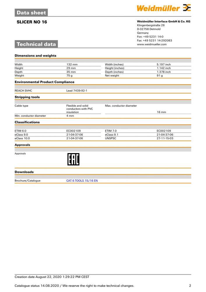 SLICER NO 16 product documentation preview, page 2