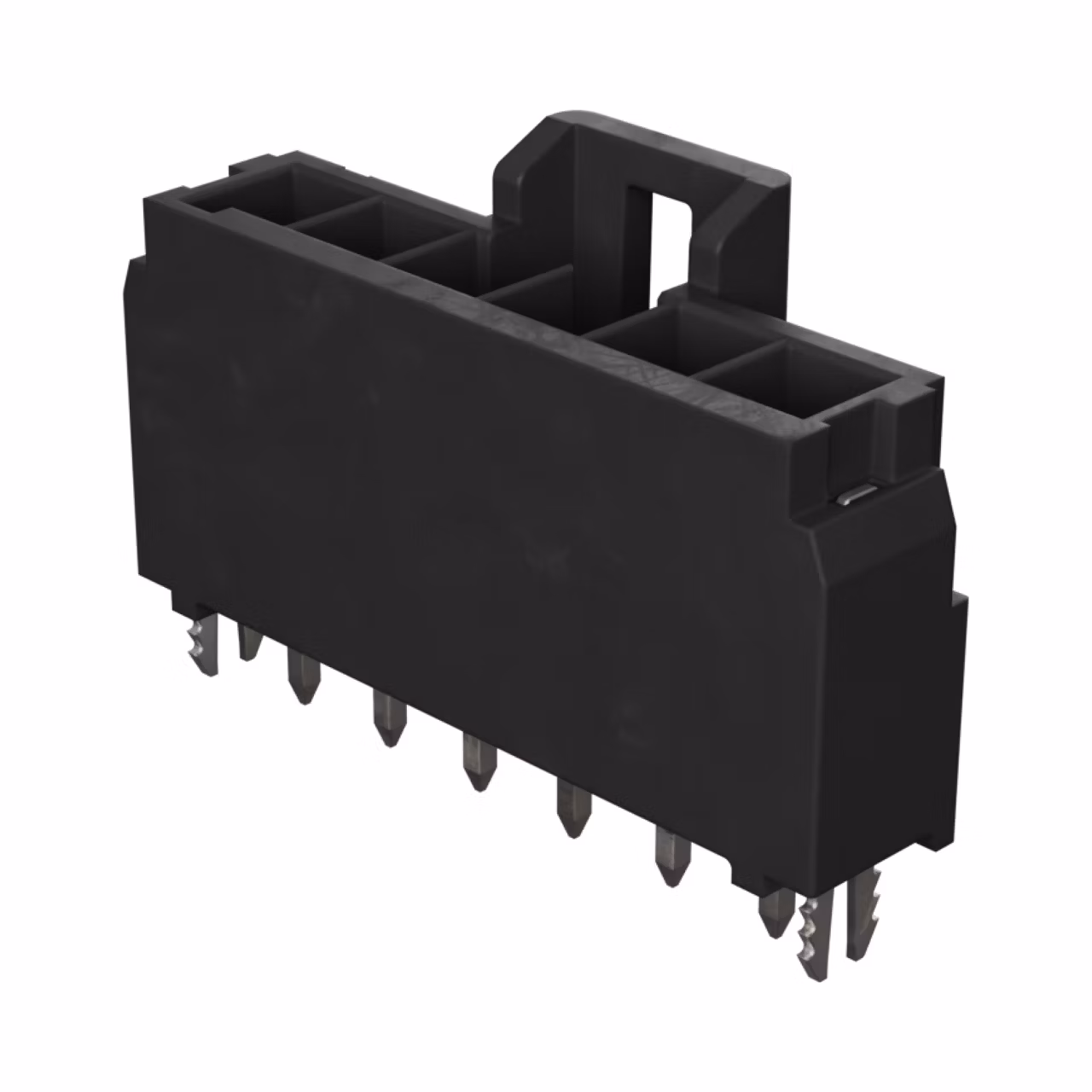 Ultra-Fit Vertical Header, 3.50mm Pitch, Single Row, 6 Circuits, with Solder Clips, 0.76µm Gold (Au) Plating, Glow-Wire Capable, Black for sale