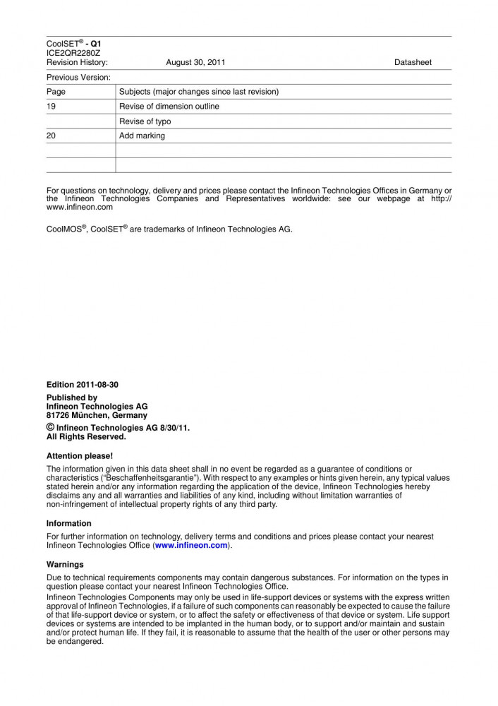 ICE2QR2280Z datasheet page 2