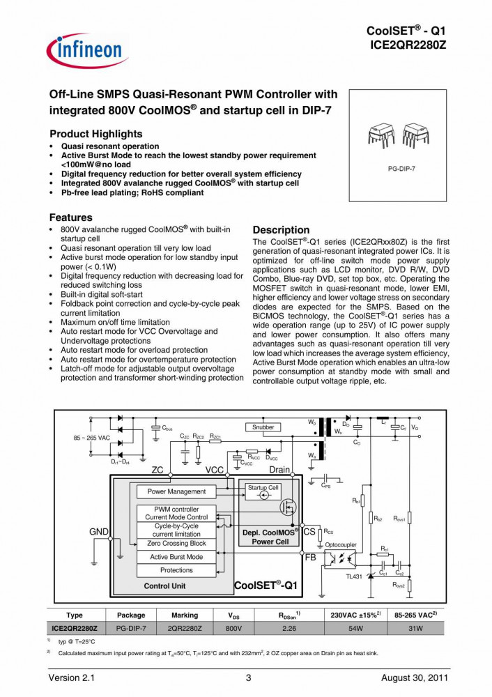 ICE2QR2280Z datasheet page 3