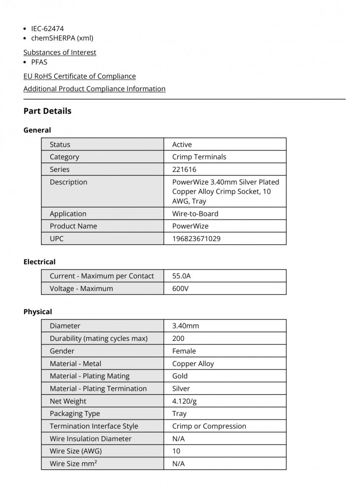 MOLEX 2216163002 product document preview, page 2
