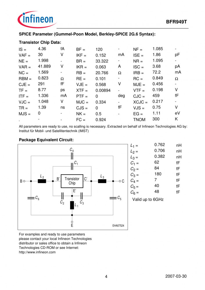 BFR949TE6327 datasheet page 4