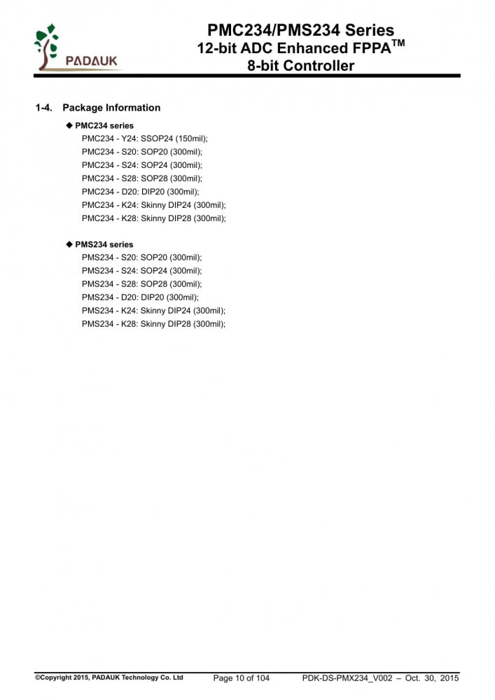 PMC234 datasheet preview page 10