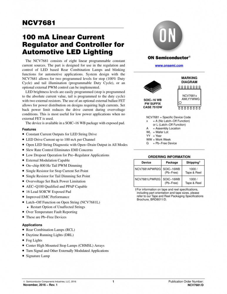 NCV7681 datasheet page 1