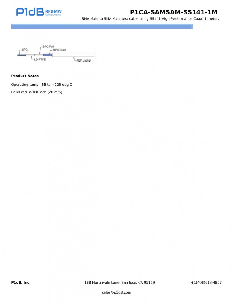 P1CA-SAMSAM-SS141-1M technical document page 4