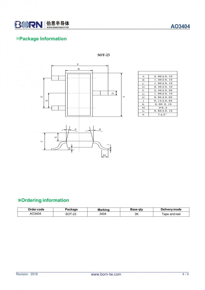 AO3404 datasheet page 4
