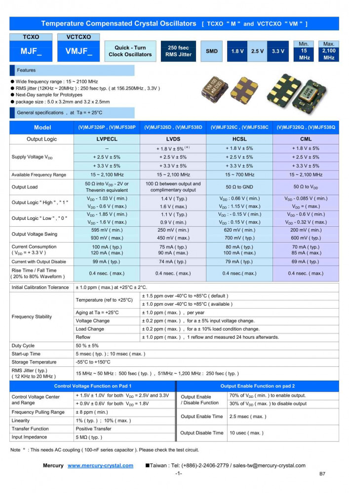 Mercury oscillator technical document, page 1