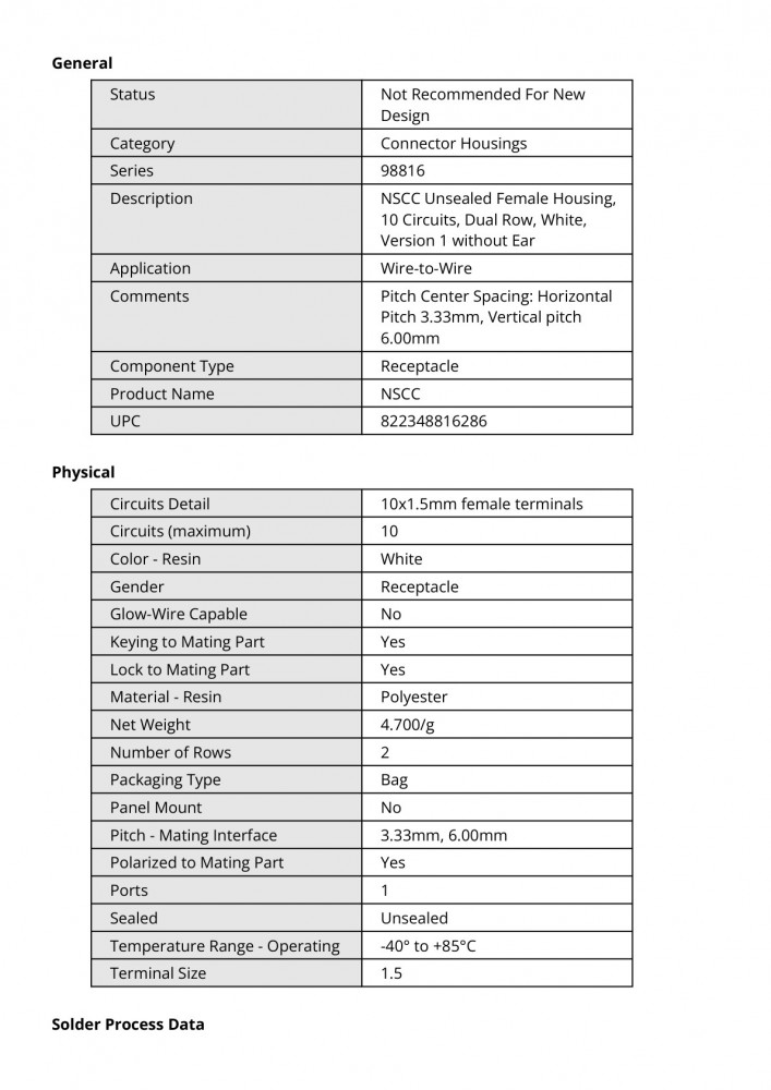 988161110 product document image, page 2