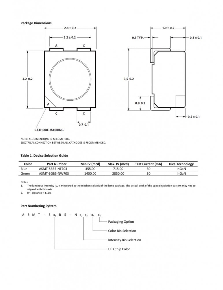 ASMT-SGB5-NW703 datasheet page 2