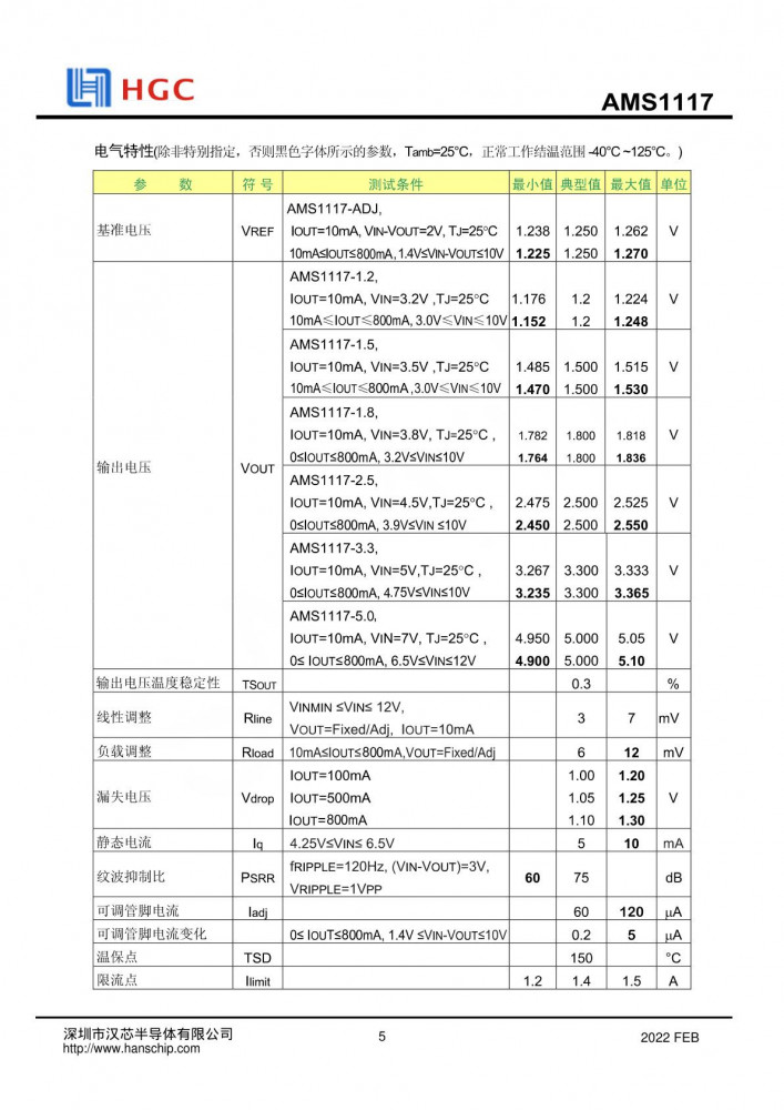 AMS1117 datasheet page 5