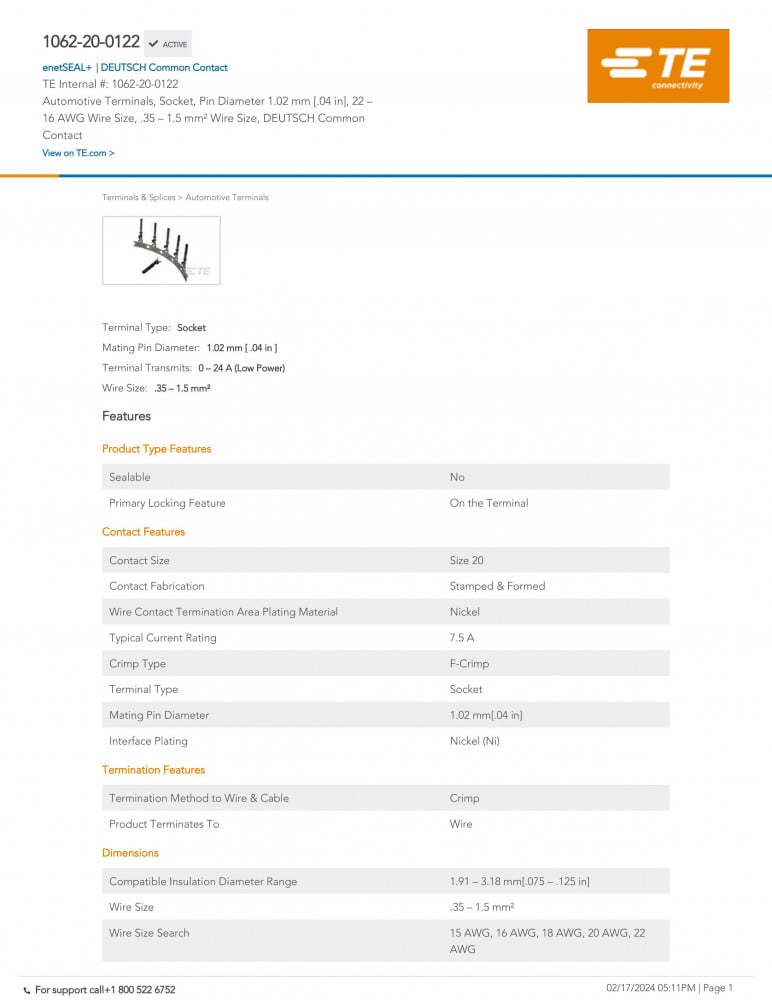 1062-20-0122 technical document page 1