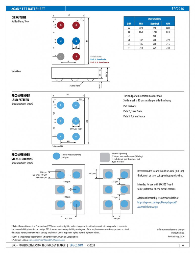 EPC2216 technical document page 6