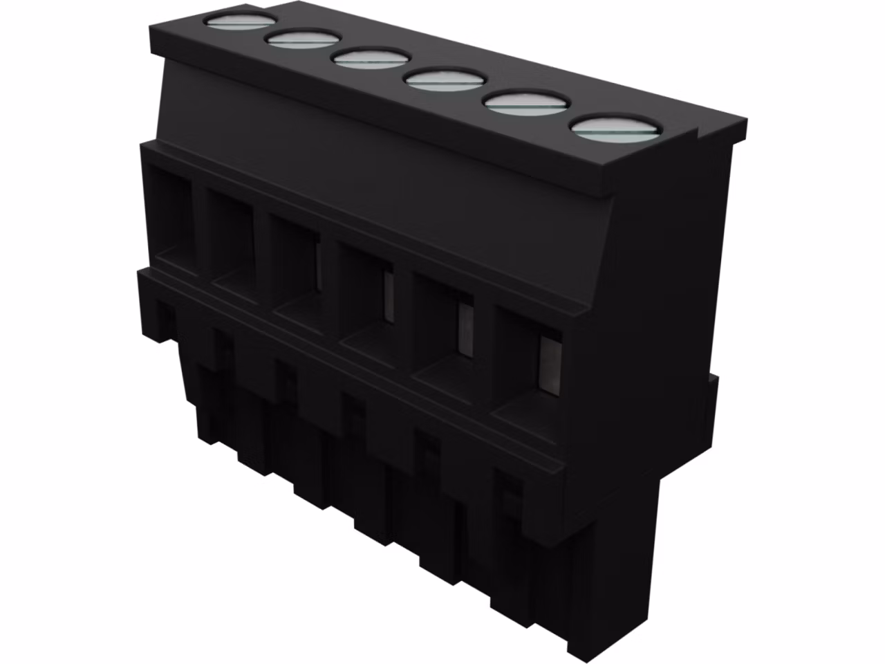 5.08mm Pitch Eurostyle Vertical Plug, with Reverse Imprinting, Front Wire Entry, Black, 6 Circuits for sale