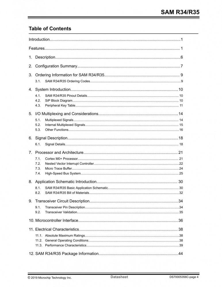 ATSAMR34J18 datasheet page 4