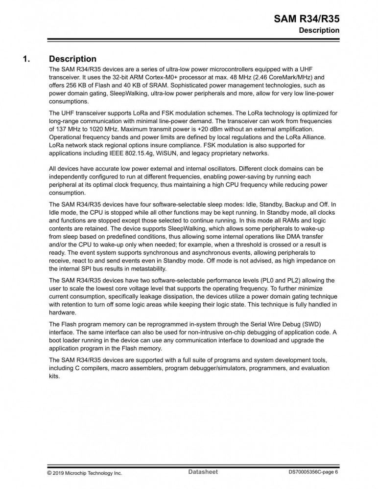ATSAMR34J18 datasheet page 6