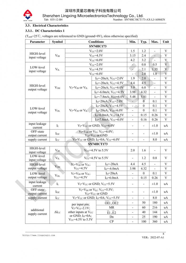SN74HC173N(LX) datasheet page 10