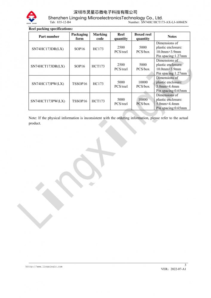 SN74HC173N(LX) datasheet page 5