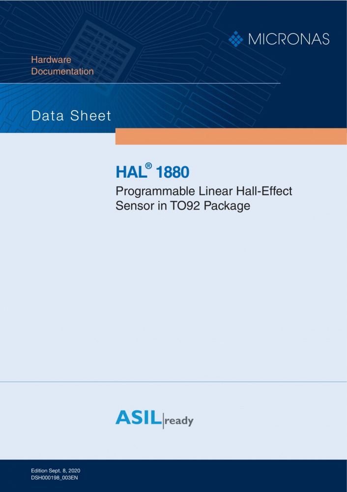 HAL 1880 datasheet page 1