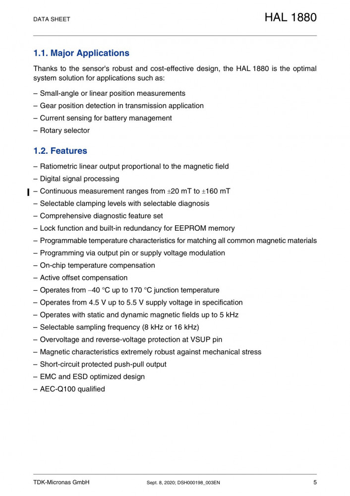 HAL 1880 datasheet page 5