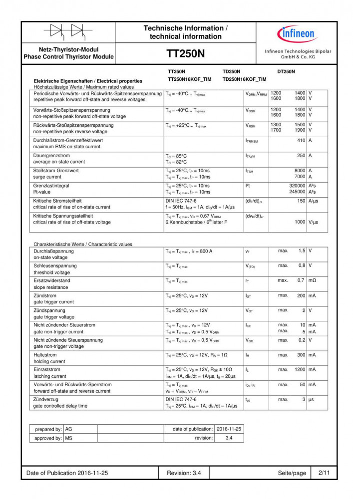 TD250N18KOF technical document page 2