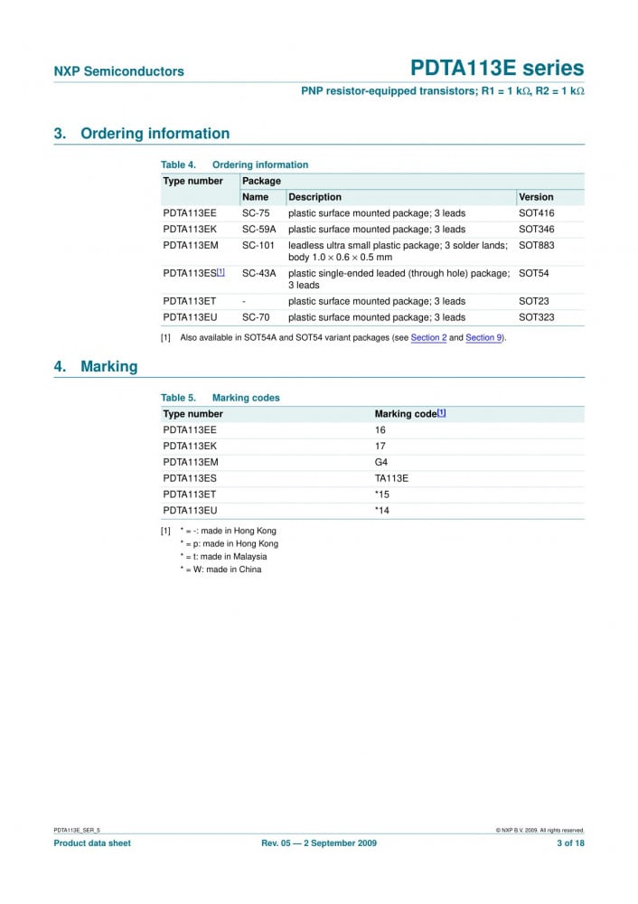 PDTA113EU datasheet page 4