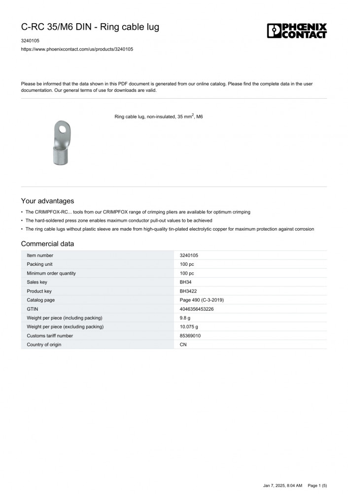 Phoenix Contact 3240105 technical document page 1