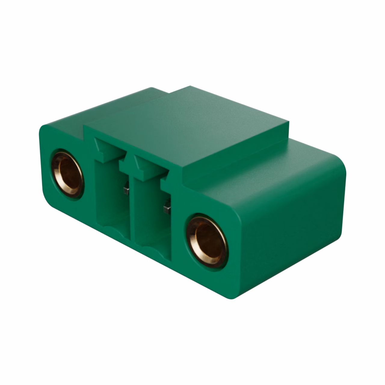 3.50mm Pitch Eurostyle Right-Angle PCB Header, with Threaded Retention Inserts, Green Housing, 2 Circuits for sale