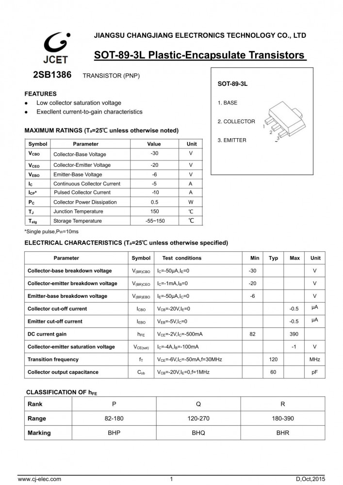 2SB1386 datasheet page 1