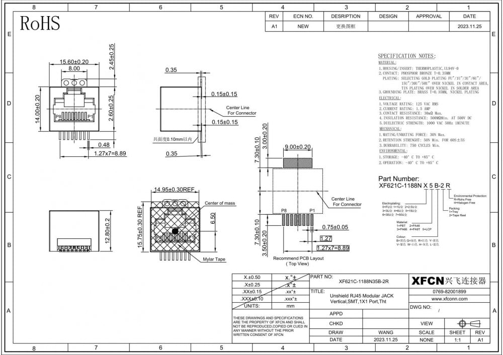XF621C-1188N35B-2R technical document page 1